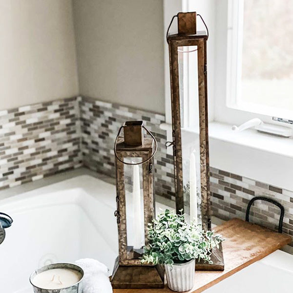 Large Rustic Lanterns | Large Rustic Lanterns Set - Decor Steals