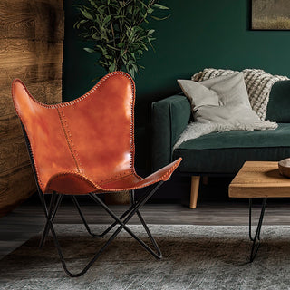 Handmade Leather Chair - Decor Steals