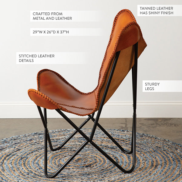 Handmade Leather Chair - Decor Steals