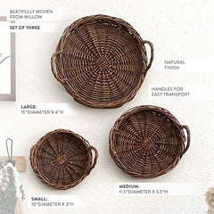Wicker Baskets | Wicker Serving Trays | Farmhouse Style - Decor Steals
