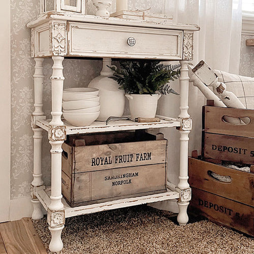 Distressed Cottagecore Side Table - Decor Steals