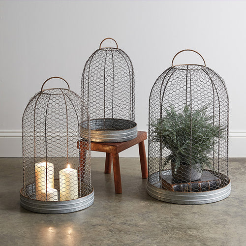 Wire Mesh Cloches, Set of Three - Decor Steals