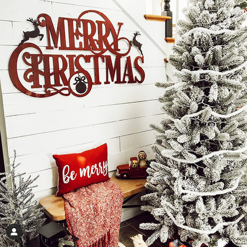 Huge Metal Merry Christmas Sign - Decor Steals