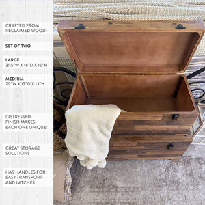 Rustic Reclaimed Wood Chests, Set of 2 - Decor Steals