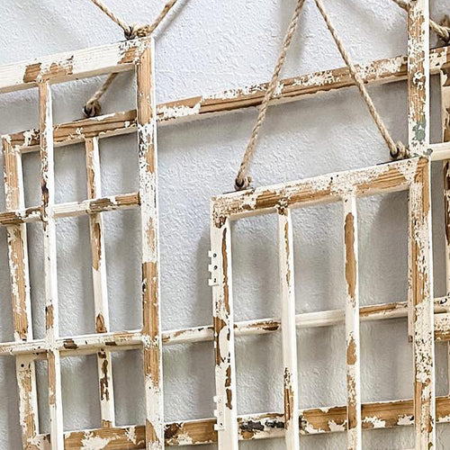 Rustic Window Frame Wall Decor | Hanging Window Frames - Decor Steals