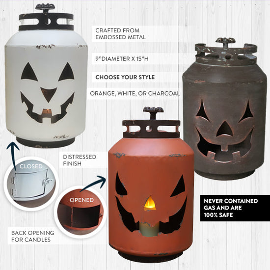 Repurposed Propane Tank Jack-O-Lanterns - Decor Steals