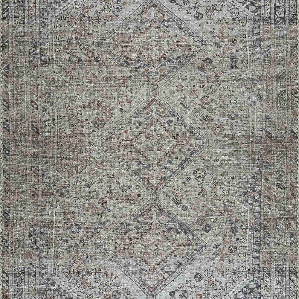 Boho Farmhouse Beige Washable Area Rug - Decor Steals