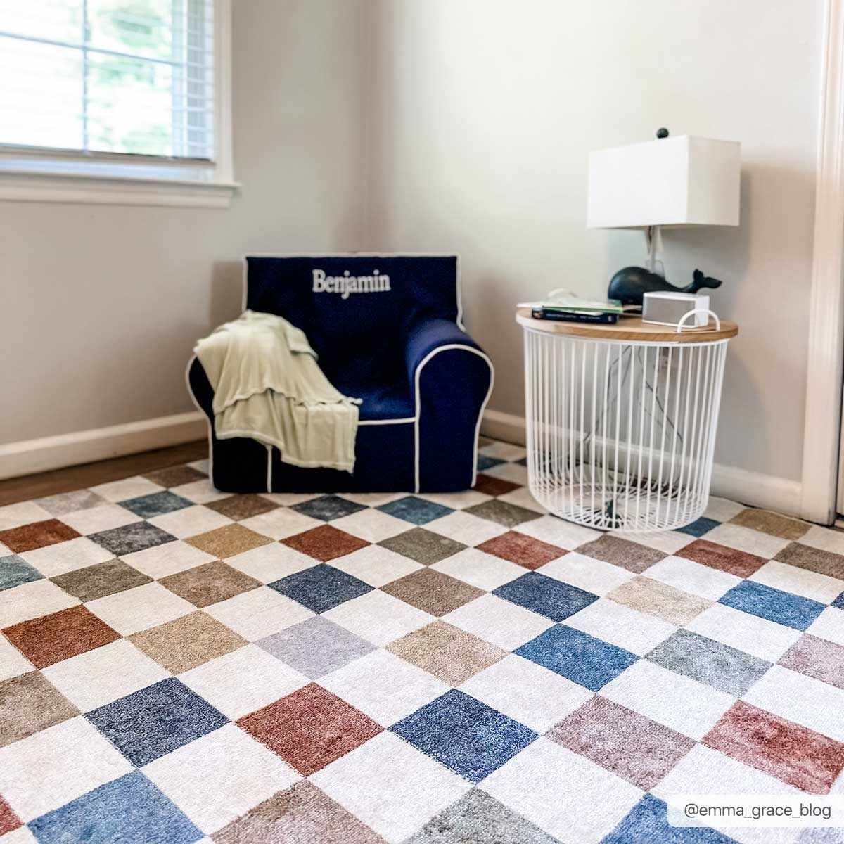 Checkered Multi Color Washable Area Rug - Decor Steals