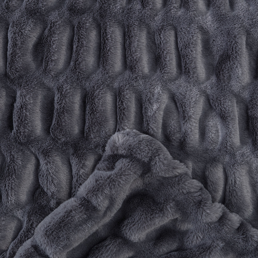 Ruched Faux Fur Throw Blanket - Decor Steals