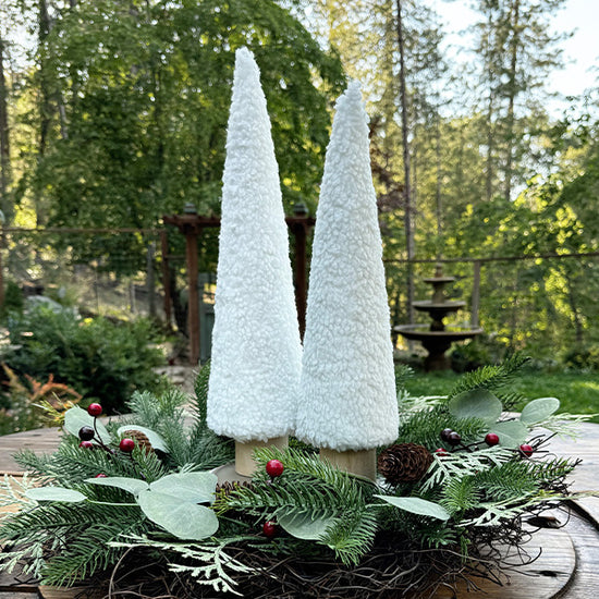 17 Inch Plush Cone Tree Decor - Decor Steals