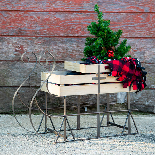 Huge Metal and Wood Christmas Sled - Decor Steals
