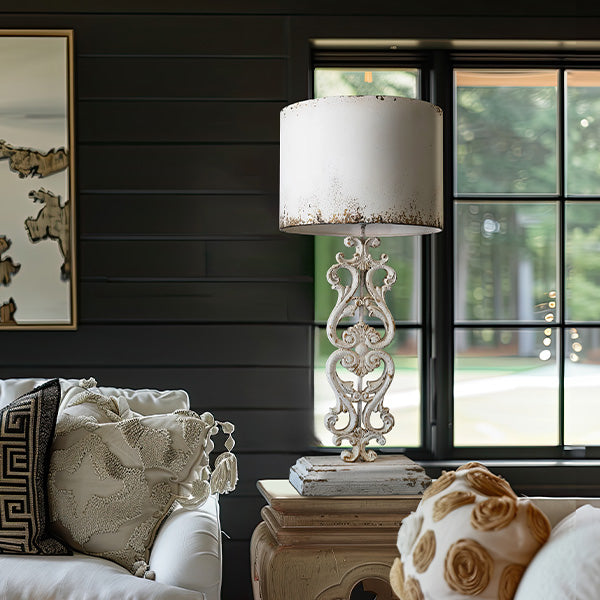 Cottage Core Table Lamp with Metal Shade - Decor Steals