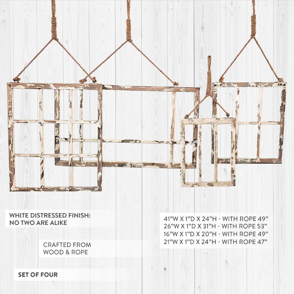 Rustic Window Frame Wall Decor | Hanging Window Frames - Decor Steals