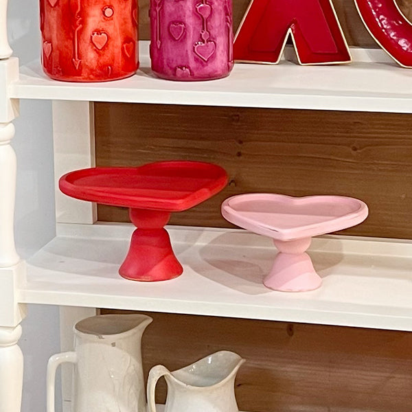 Tabletop Heart Shaped Wood Stands, Set of Two - Default Title - Decor ...