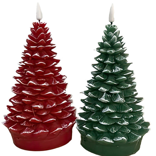 Pinecone Tree LED Candles, Set of 2 - Decor Steals