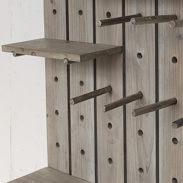 Customizable Wooden Peg Wall Shelf - Decor Steals