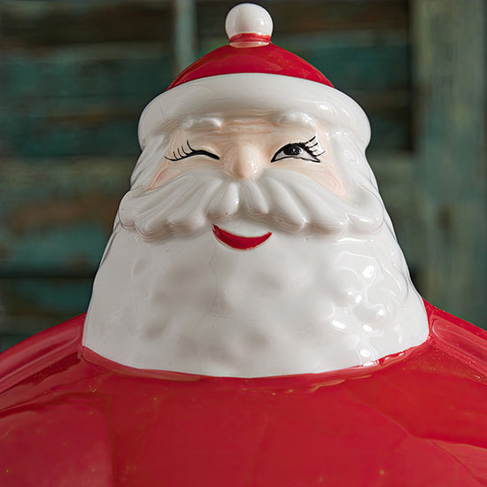 Winking Santa Dessert Stand with Removable Lid - Decor Steals
