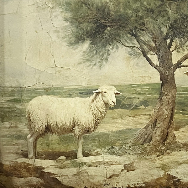 Pastoral Sheep Wood Tray - Decor Steals