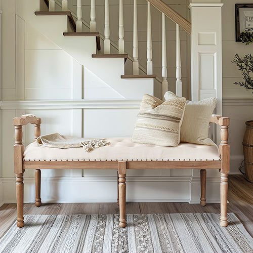 Wood Spindle Bench | Organic Wood Spindle Bench - Decor Steals