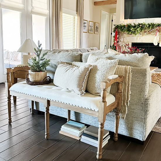 Wood Spindle Bench | Organic Wood Spindle Bench - Decor Steals