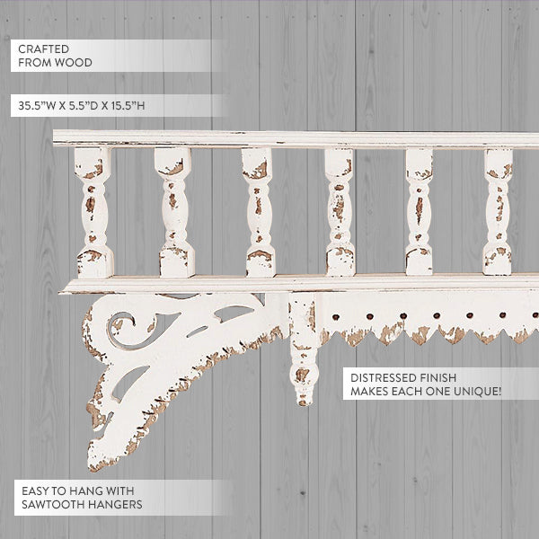 Wooden Spindle Shelf - Decor Steals