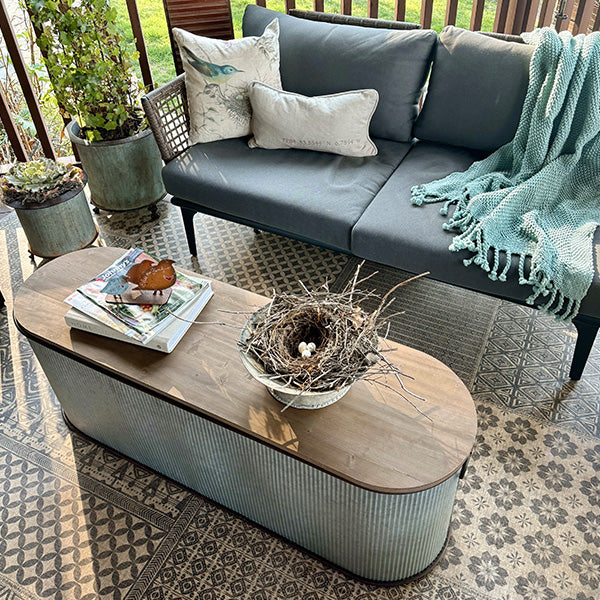 Nestable Galvanized Metal Storage Bench - Decor Steals