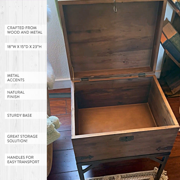 Wooden Storage Trunk End Table - Decor Steals