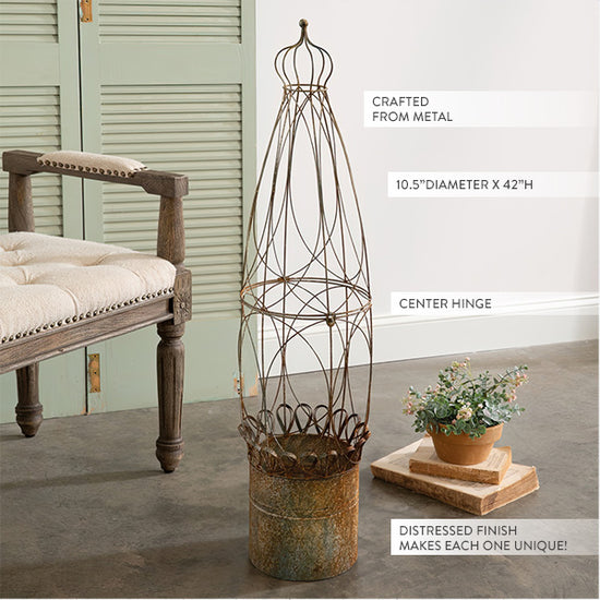 Garden Topiary Metal Planter - Decor Steals