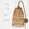 Wicker Lamp Wall Sconce - Decor Steals