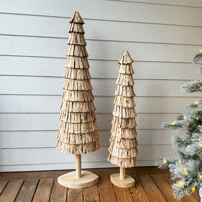 Oversized Fir Wood Petal Christmas Trees, Set of Two - Default Title ...