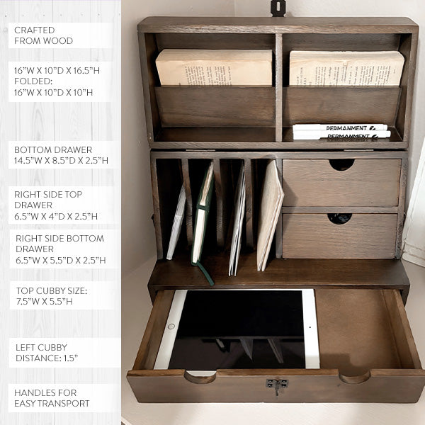 Foldable Wooden Desktop Organizer - Decor Steals