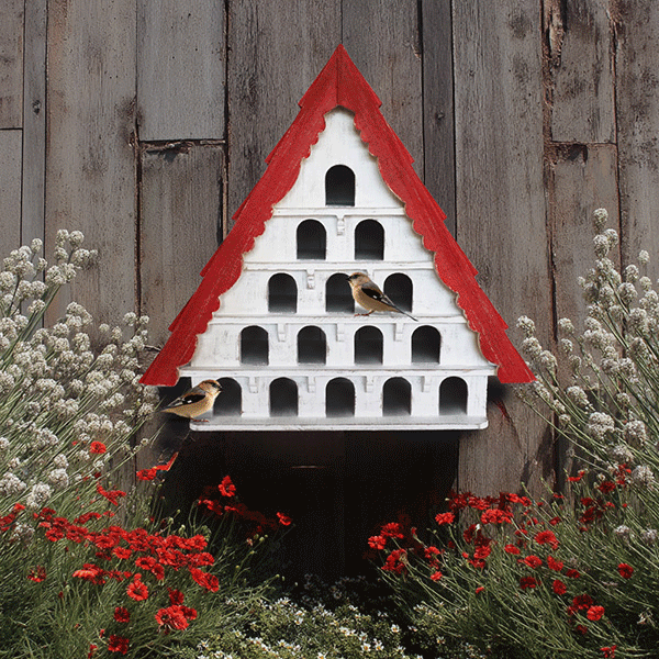 Red Roof Multi Tiered Functional Birdhouse - Default Title - Decor Steals