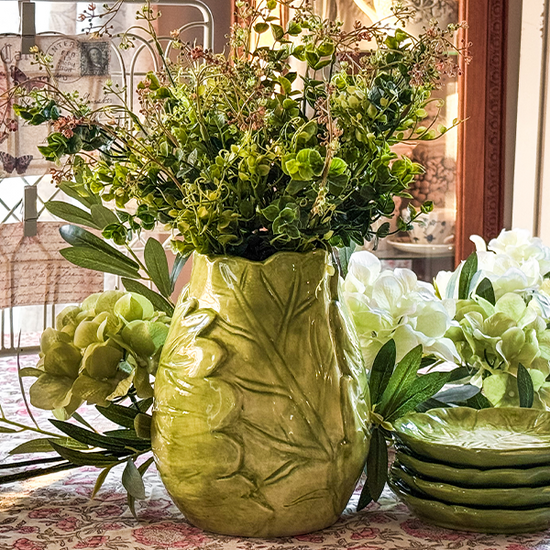 Green Cabbageware Flower Vase - Default Title - Decor Steals