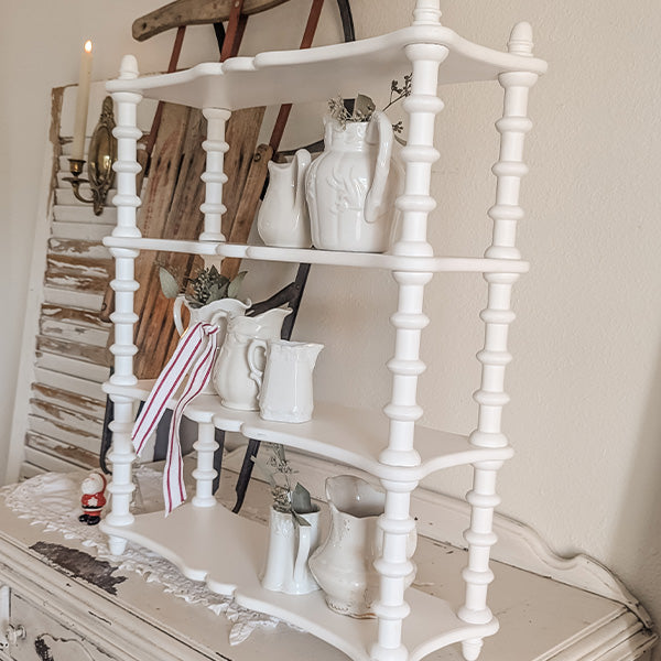 White Spindle Wood Shelf - Decor Steals