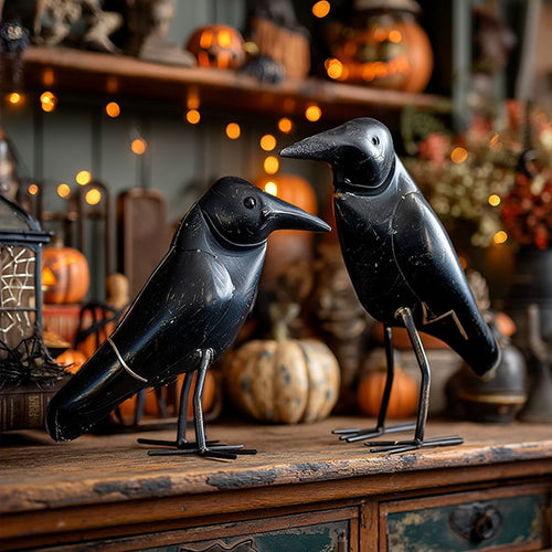 Antique Iron Crows, Pick Your Style - Without Pumpkin - Decor Steals