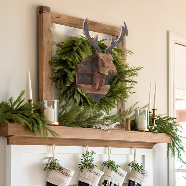 Distressed Wooden Deer Mount - Decor Steals