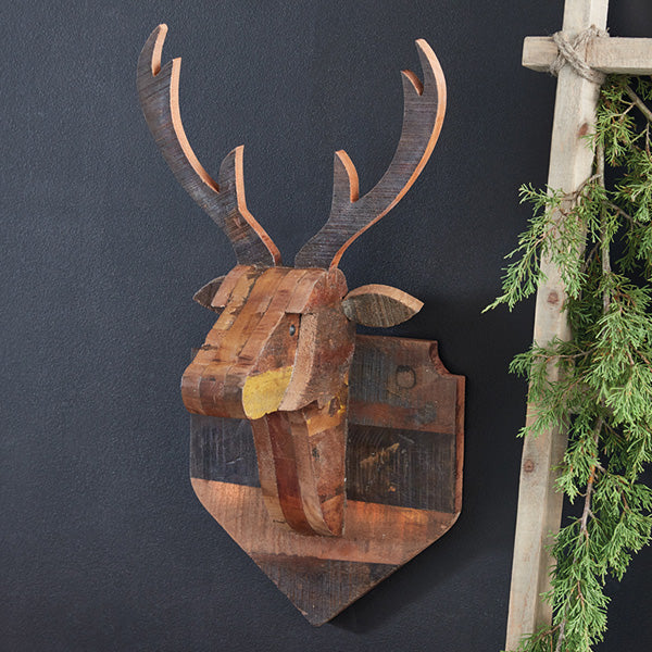 Distressed Wooden Deer Mount - Decor Steals