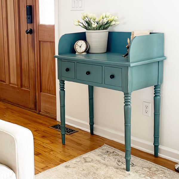Antique Blue Wood Console Table Wash Stand - Decor Steals