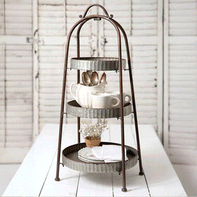 Three Tiered Round Display Stand - Vintage Farmhouse - Default Title ...