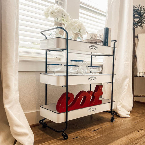 Three Tiered Rolling Cart - Default Title - Decor Steals