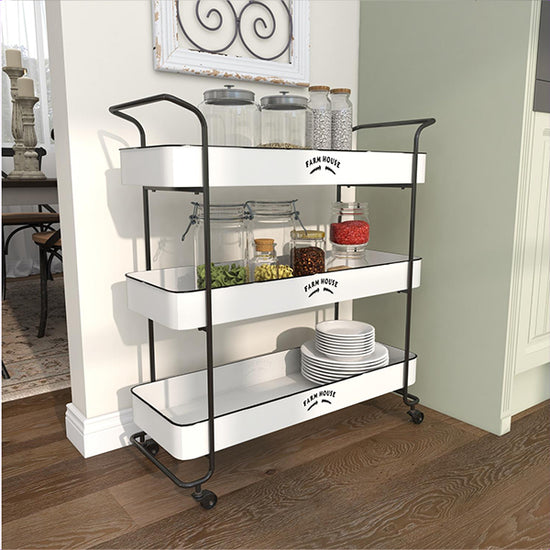 Three Tiered Rolling Cart - Default Title - Decor Steals