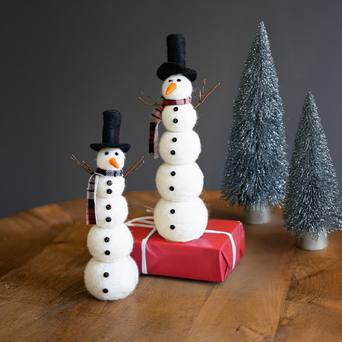 Felt Tabletop Snowman, Choose Your Style - Felt Snowman, Set of Two ...