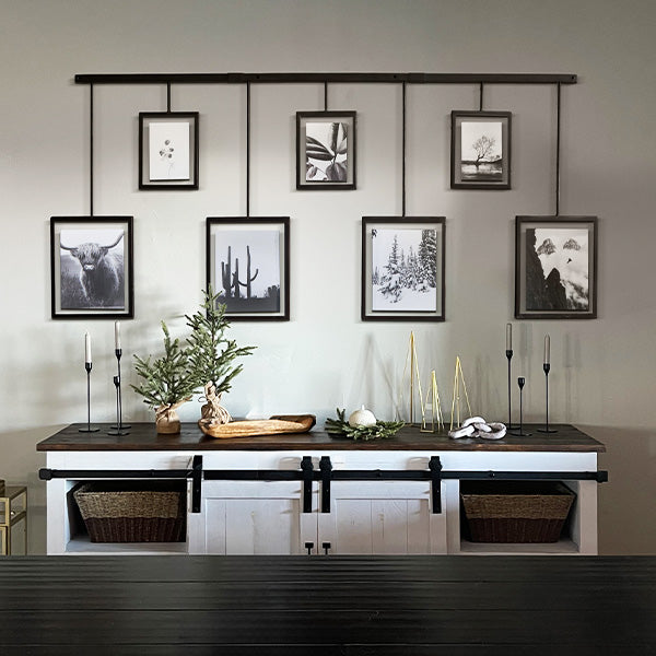Bronze Gallery Wall Photo Rail with Frames - Decor Steals