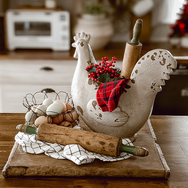 Large Barnyard Hen Planter | Farmhouse Friends - Decor Steals