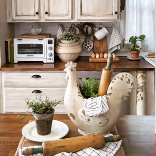 Large Barnyard Hen Planter | Farmhouse Friends - Decor Steals