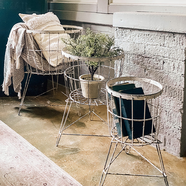 Chippy Cottage Wire Storage Baskets, Set of 3 - Decor Steals