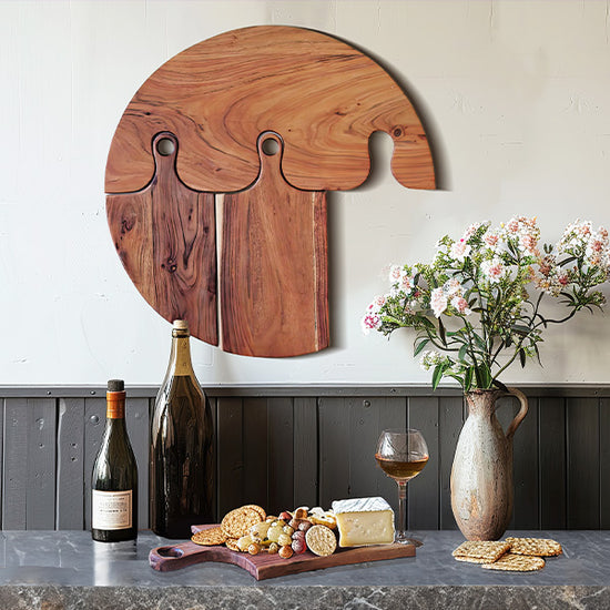 Hanging Acacia Wood Cutting Boards, Set of Four - Decor Steals