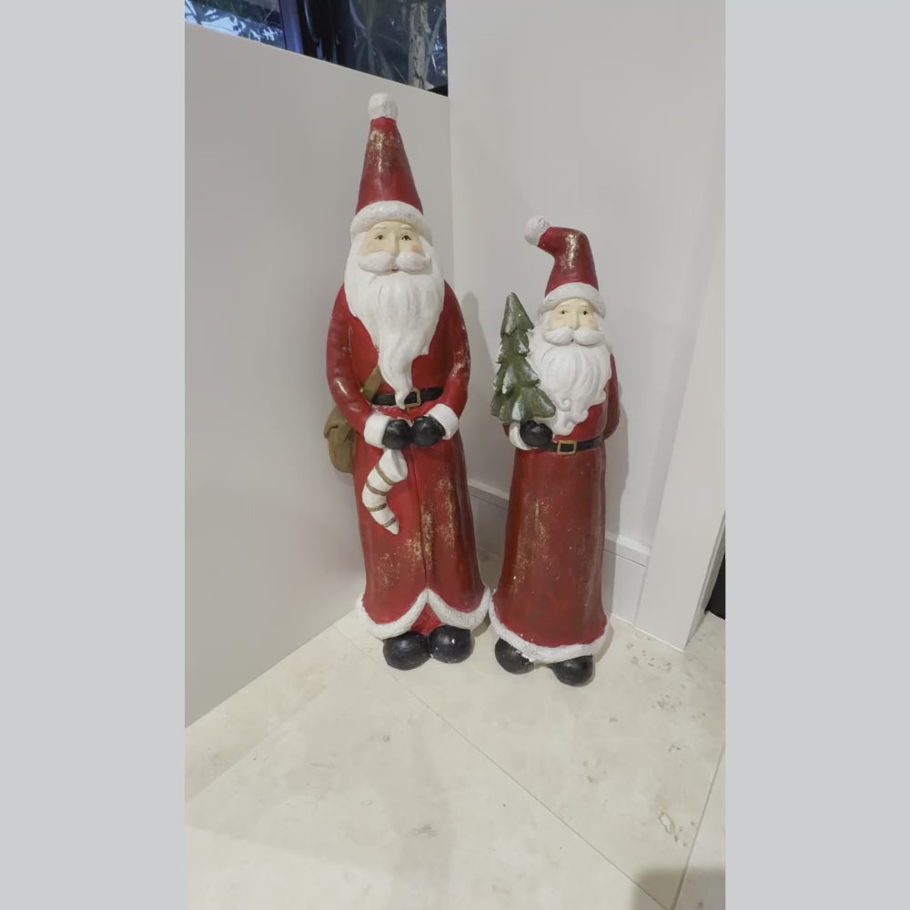 LARGE Traditional Santa Statues, Set of 2 - Decor Steals
