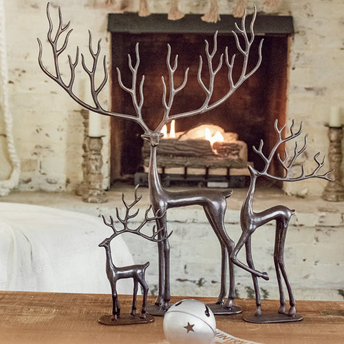 Handcrafted Bronze Merry Reindeer, Set of 3 - Decor Steals