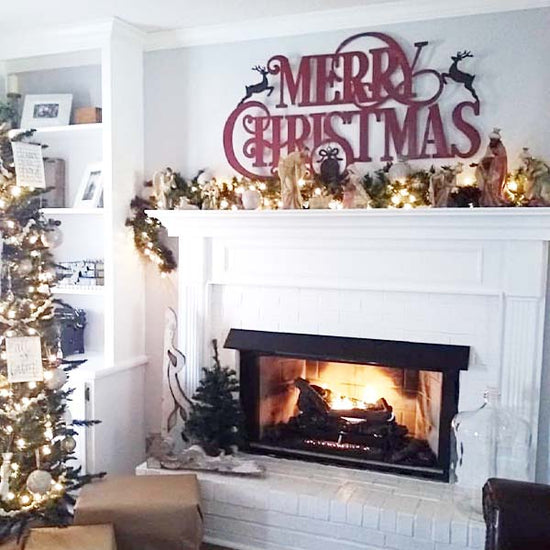 Huge Metal Merry Christmas Sign - Decor Steals